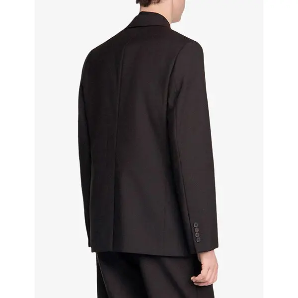 Sandro Collared Single-breasted Wool Suit Jacket