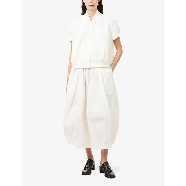 MELITTA BAUMEISTER Round-neck Short-sleeve Cotton Shirt