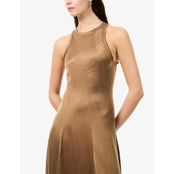 OUDE WAAG Bias-cut Racer-back Satin Maxi Dress
