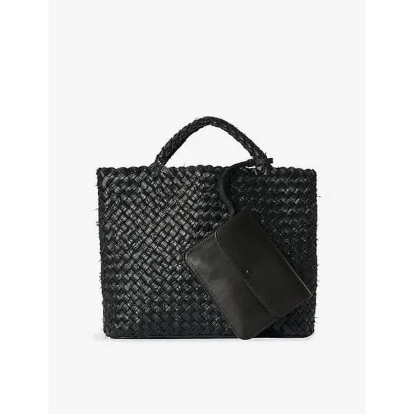 THE ROW Amber Leather Tote Bag - Black Ans