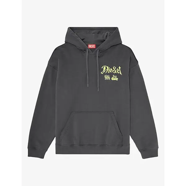 DIESEL® Flocked Graphic-print Cotton Hoody