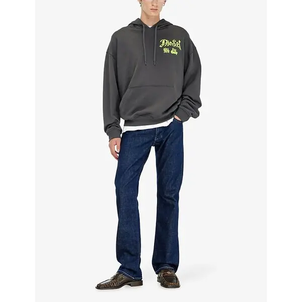 DIESEL® Flocked Graphic-print Cotton Hoody