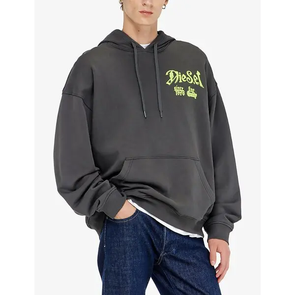DIESEL® Flocked Graphic-print Cotton Hoody