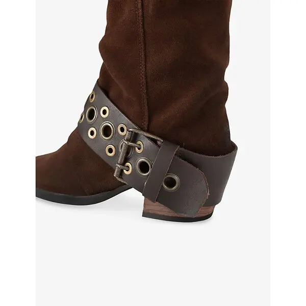 Steve Madden Ashwood Suede Buckle Knee-high Boots