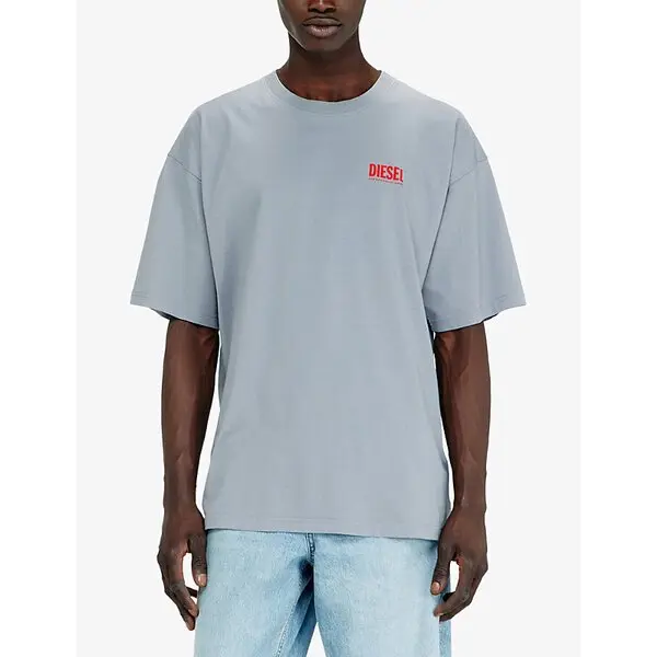 DIESEL® Graphic-logo Print Cotton T-shirt
