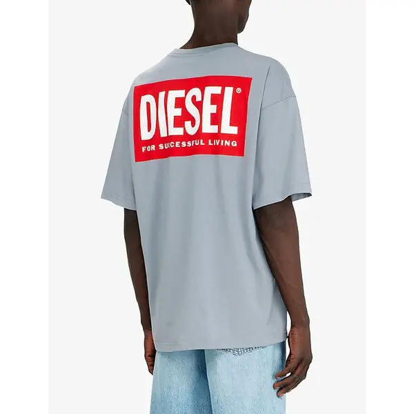 DIESEL® Graphic-logo Print Cotton T-shirt