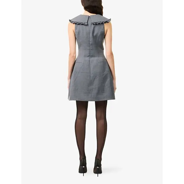 SHUSHU/TONG Bow-embellished Wool-blend Midi Dress