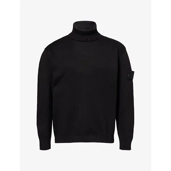 Stone Island Ghost Knitted Cotton-blend Roll-neck