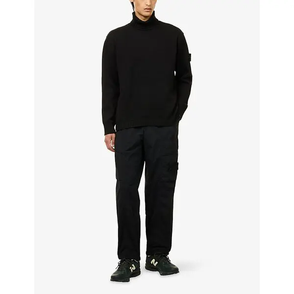 Stone Island Ghost Knitted Cotton-blend Roll-neck