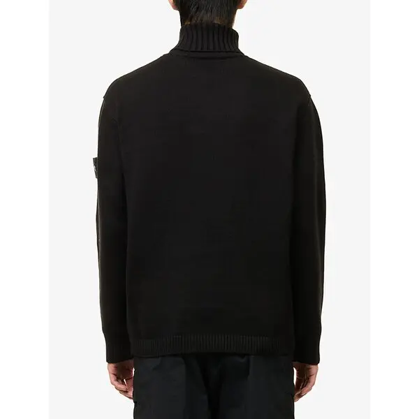 Stone Island Ghost Knitted Cotton-blend Roll-neck