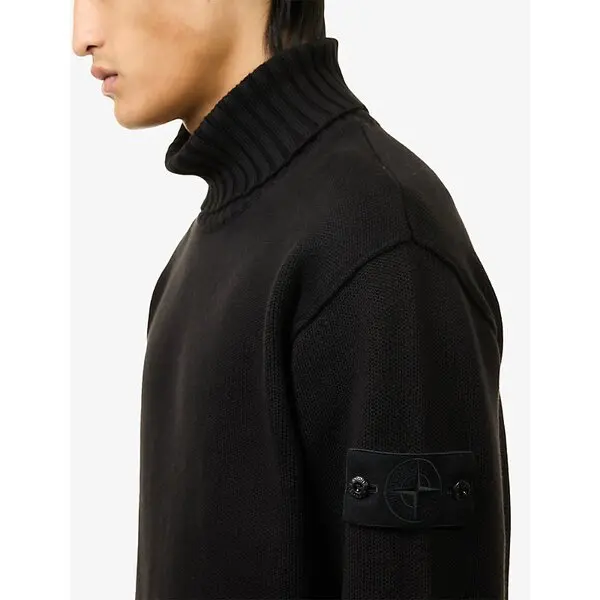 Stone Island Ghost Knitted Cotton-blend Roll-neck