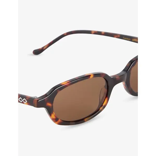 KAREN WAZEN Carolyn Rectangular-shape Shell Acetate Sunglasses