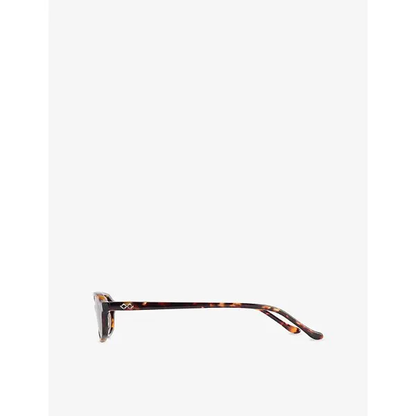 KAREN WAZEN Carolyn Rectangular-shape Shell Acetate Sunglasses