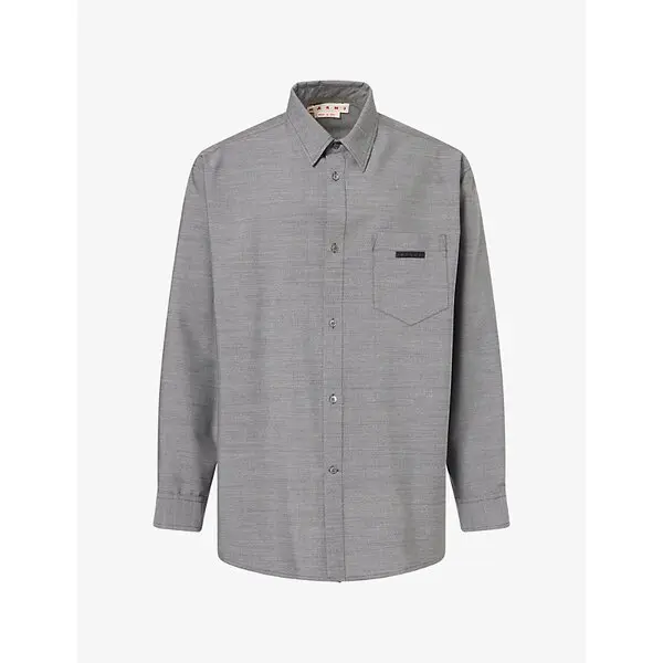 Marni Oversized Long-sleeve Wool Shirt