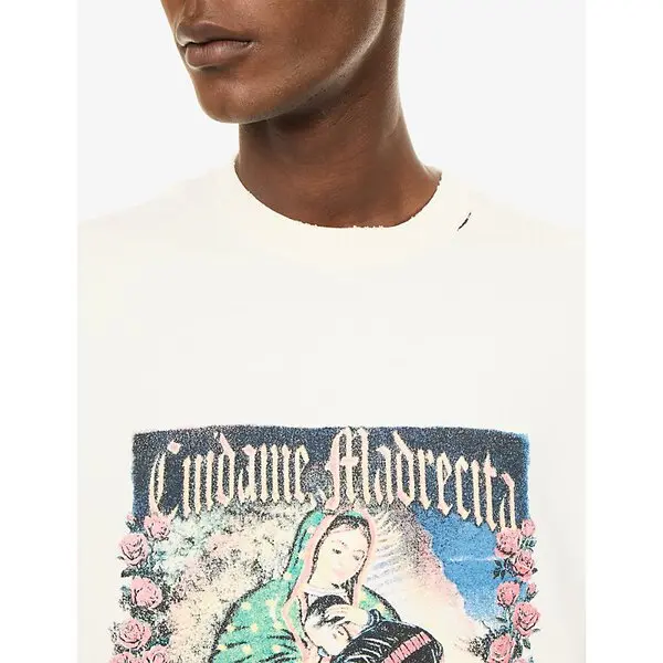 WILLY CHAVARRIA Cuidame Madrecita Oversized Graphic Cotton-jersey T-shirt - Masa