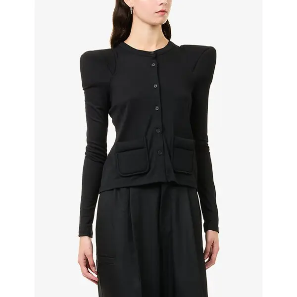 MELITTA BAUMEISTER Foamy Shoulder Stretch-rib Cardigan