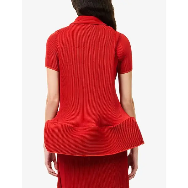 MELITTA BAUMEISTER Bubble-hem Ripple-pleat Polo Top