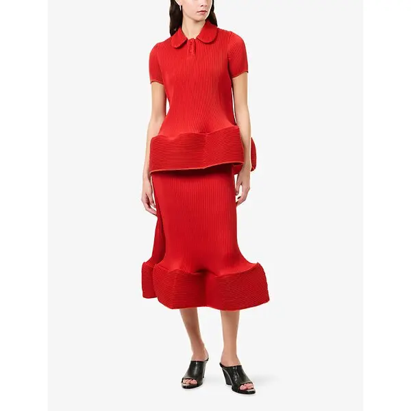 MELITTA BAUMEISTER Structured Ripple-pleated Midi Skirt