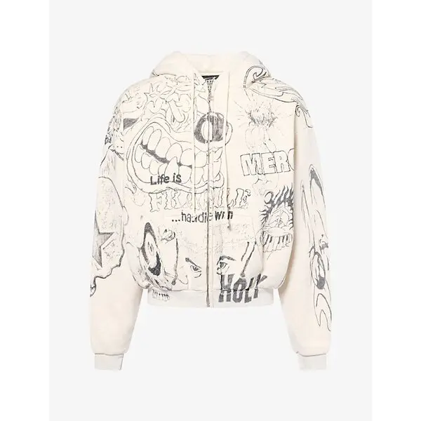 HELLSTAR Graffiti Zip Cotton-jersey Hoody