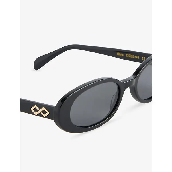 KAREN WAZEN Olivia Oval-shape Acetate Sunglasses
