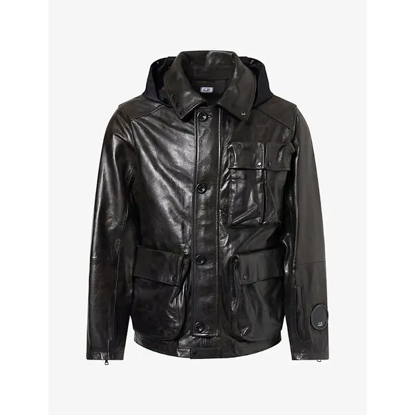 C.P. COMPANY Millie Goggle-hood Leather Jacket