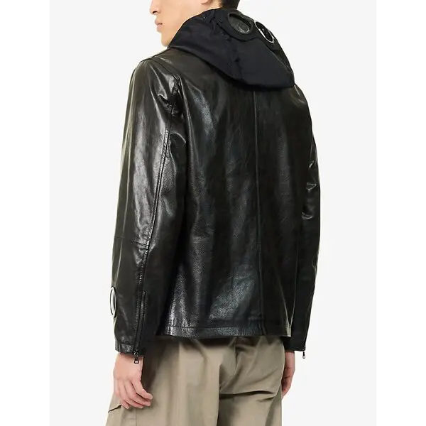 C.P. COMPANY Millie Goggle-hood Leather Jacket