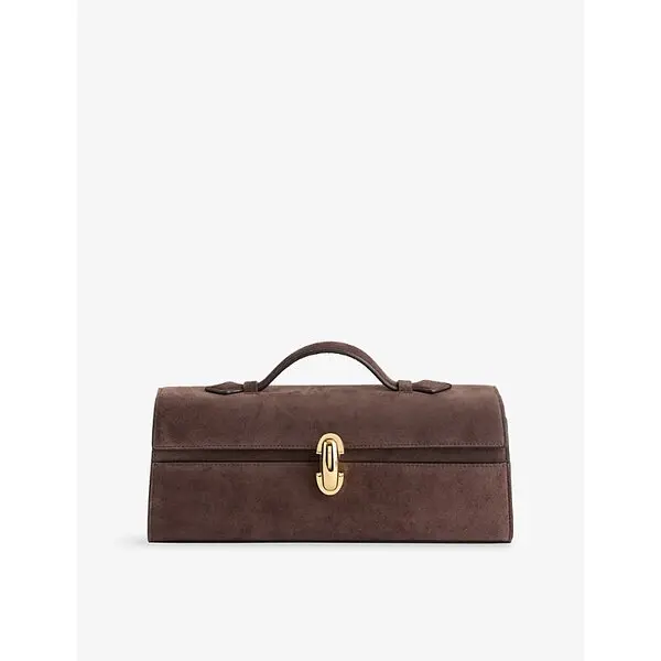 Savette Symmetry Slim Suede Top-handle Bag