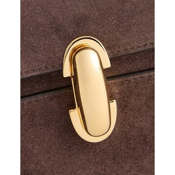 Savette Symmetry Slim Suede Top-handle Bag