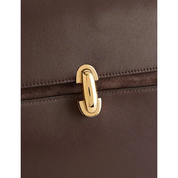 Savette Symmetry Trapeze Suede And Leather Shoulder Bag