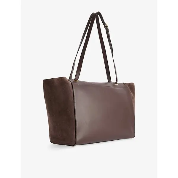 Savette Symmetry Trapeze Suede And Leather Shoulder Bag