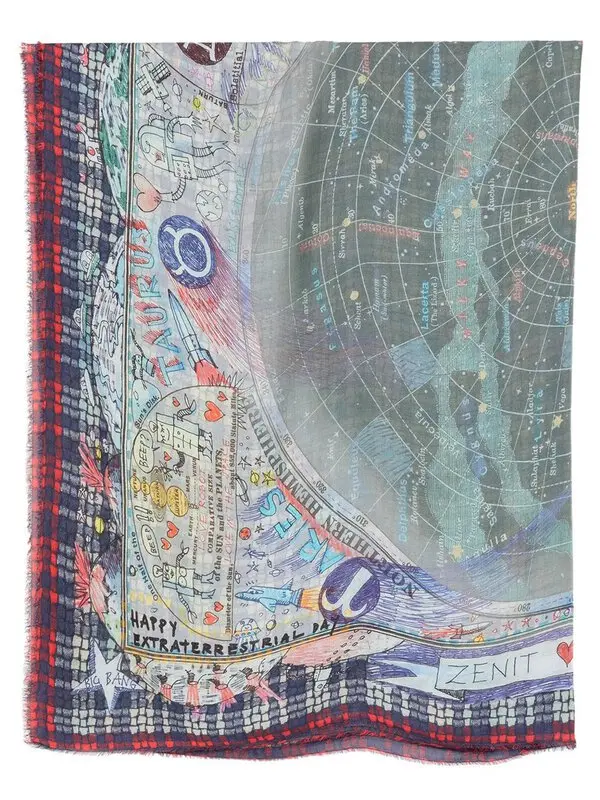 Faliero Sarti Stole "carta Celeste" In Modal And Cashmer - Multi