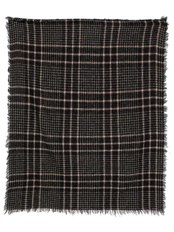 Faliero Sarti Little Perry Geometric Scarf In Virgin Wool And Cashmere - Brown