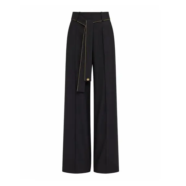 JULIA ALLERT Tie-waist Straight-leg Trousers - Black