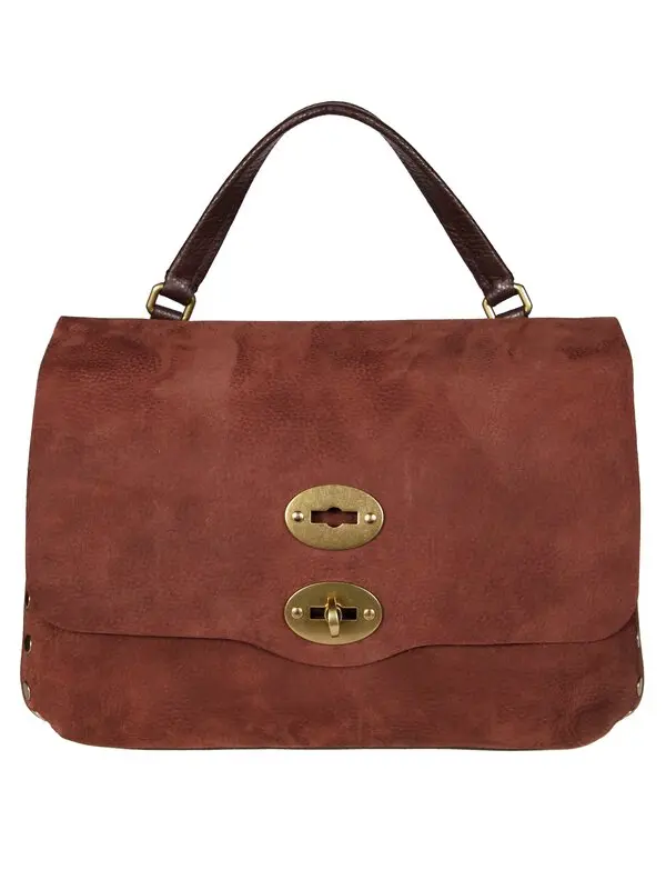 ZANELLATO Mini Postman Bag In Nabuk Leather, Handheld - Rosso