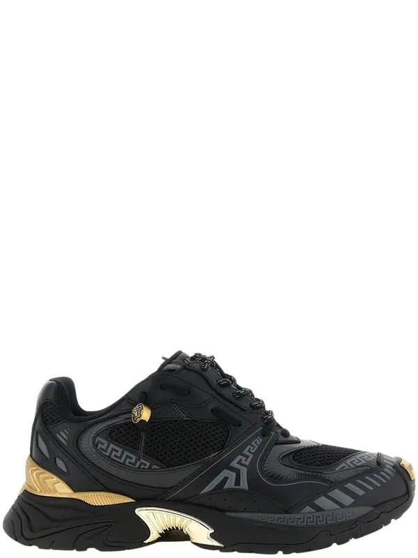 Versace Calf Leather Sneakers - Black