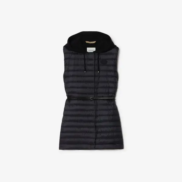 Burberry Nylon Ainsworth Hooded Gilet - Navy