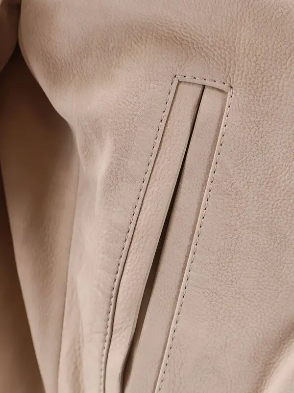 BOSS Masic Leather Jacket With Stitching