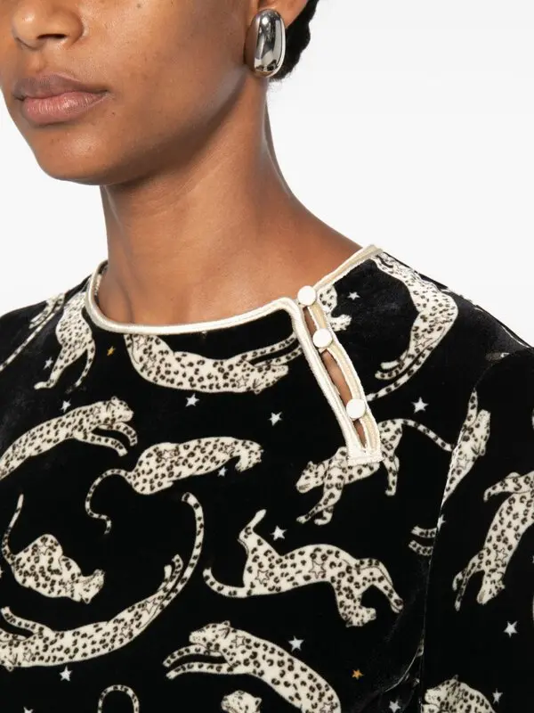 FORTE_FORTE Printed Velvet Blouse