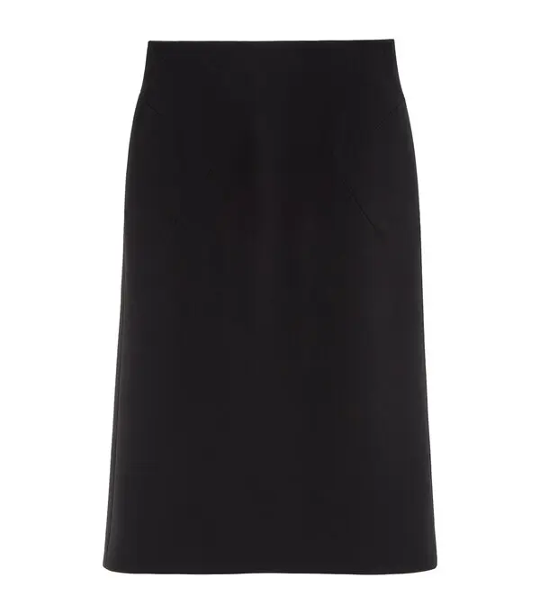 Alexander McQueen Crepe Midi Pencil Skirt - Black