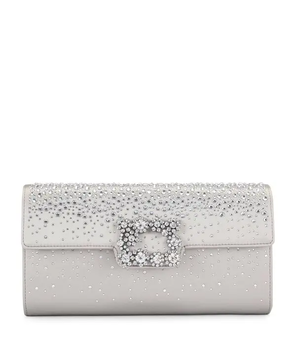 ROGER VIVIER Embellished Efflorescence Envelope Clutch Bag