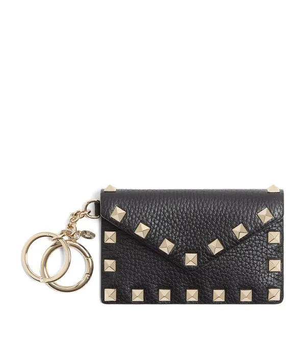 Valentino Garavani Leather Rockstud Keyring