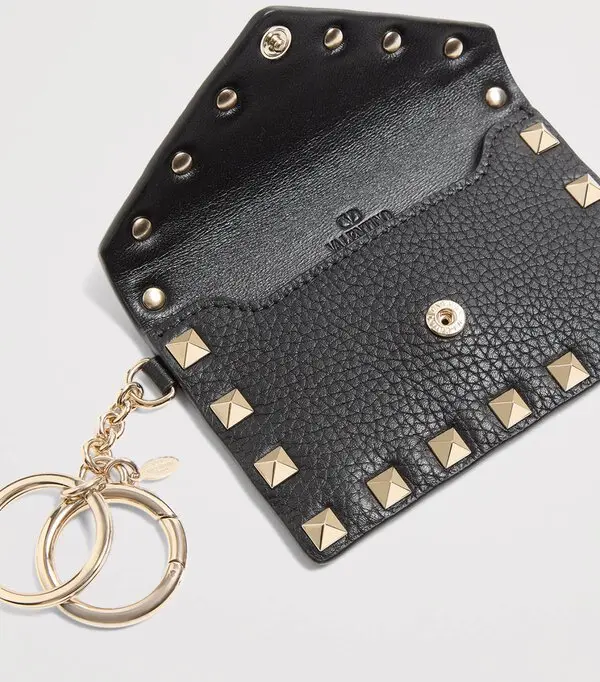 Valentino Garavani Leather Rockstud Keyring