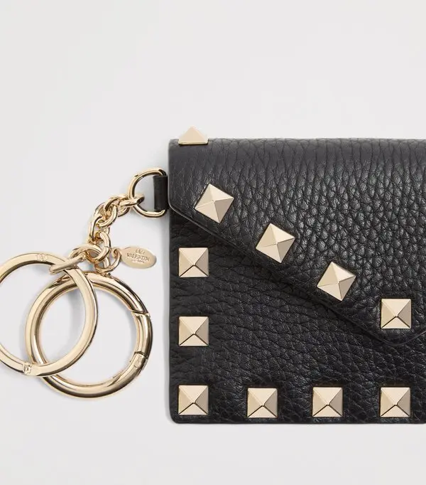 Valentino Garavani Leather Rockstud Keyring