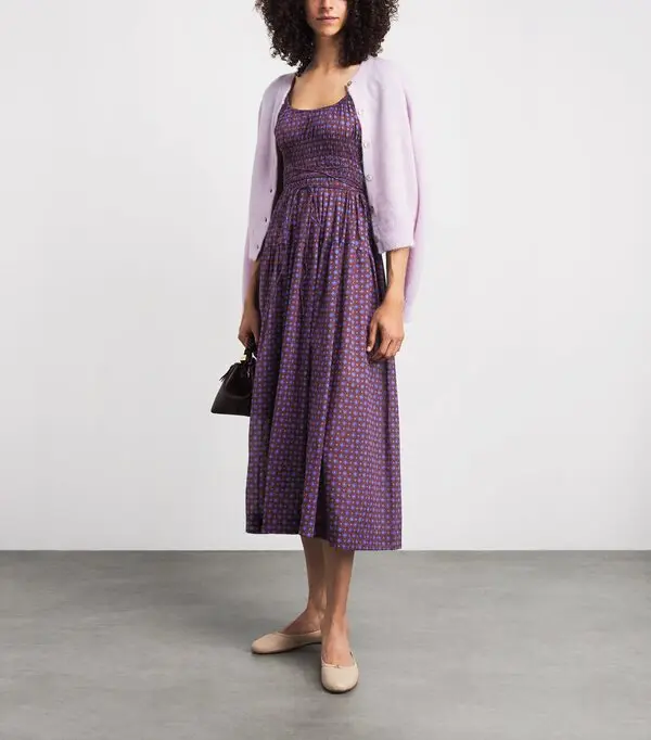 DÔEN Organic Cotton Quinelle Midi Dress - Purple
