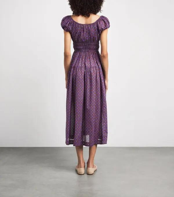 DÔEN Organic Cotton Quinelle Midi Dress - Purple