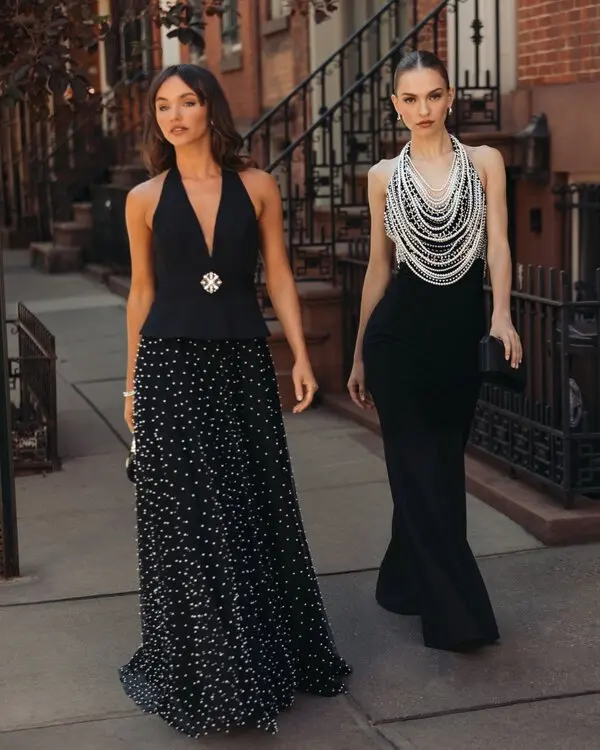 Mac Duggal Beaded Halter Neck Jersey Gown