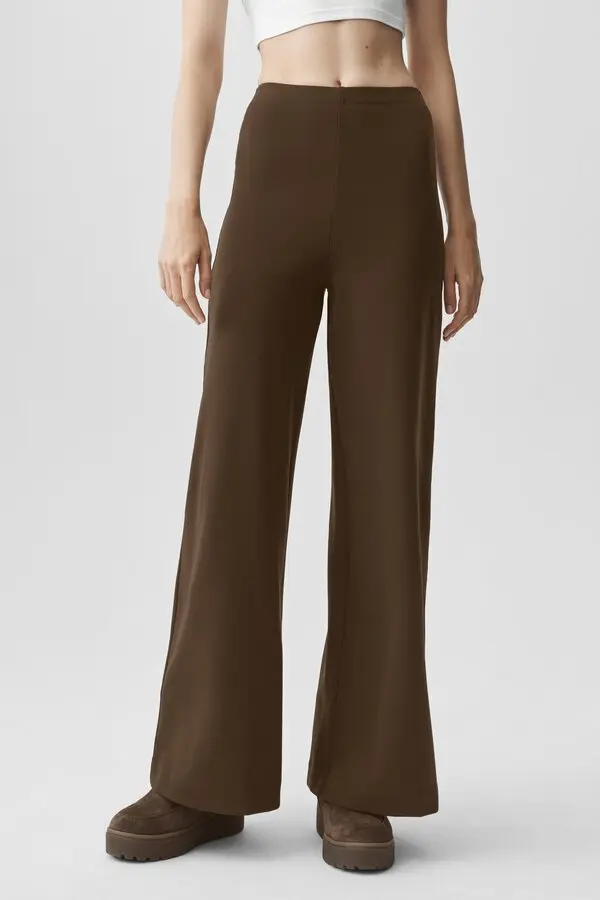 Alo Yoga Airbrush High-waist Wide Leg Pants Long - Espresso