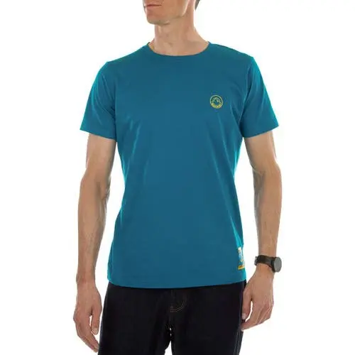 LA SPORTIVA Climbing On The Moon T-shirt - Turchese/giallo