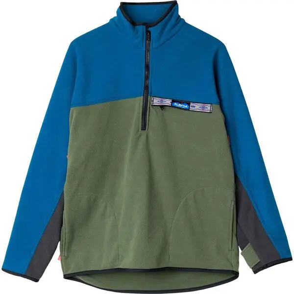KAVU Throwshirt Fleece Pullover1/2-zip - Forest Block