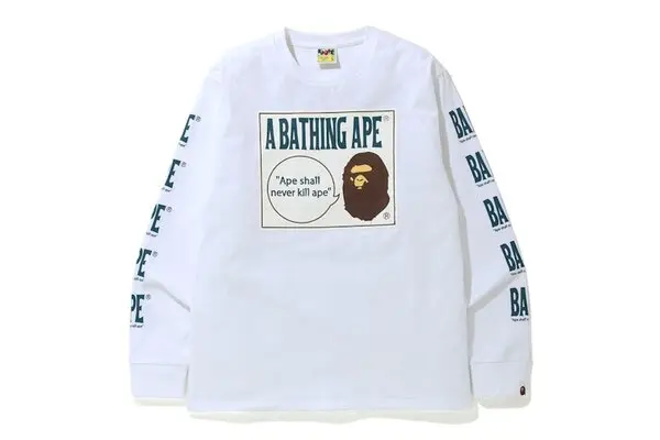 A BATHING APE Boombox Tag Long Sleeve Tee Shirt